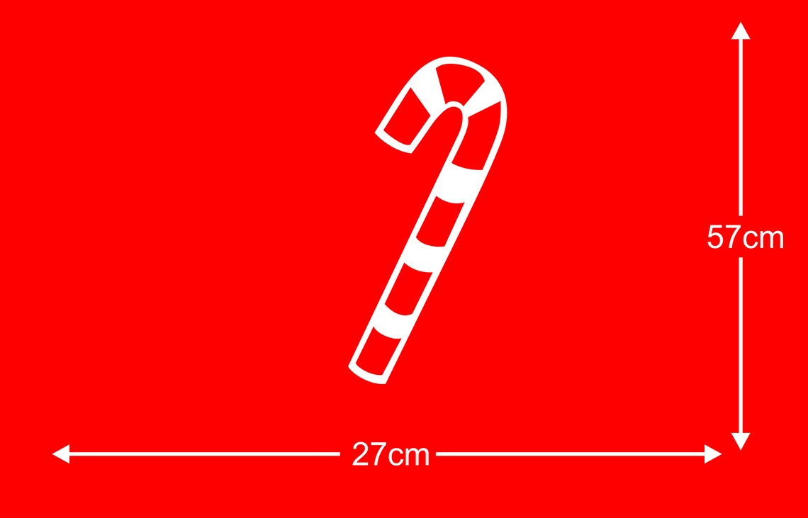 Candy Cane, Wall Art Sticker, Modern Transfer, Vinyl Decal. - Etsy