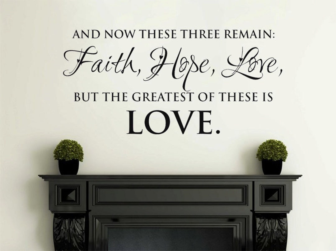 Wall Art Quote "and Now These Three Remain, Faith....", Wall Art ...