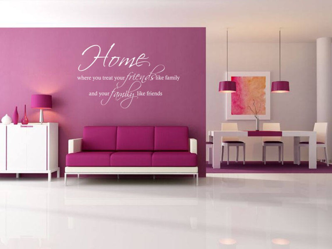 Home, Friends and Family Wall Art Quote, Vinyl Transfer Sticker Decal ...