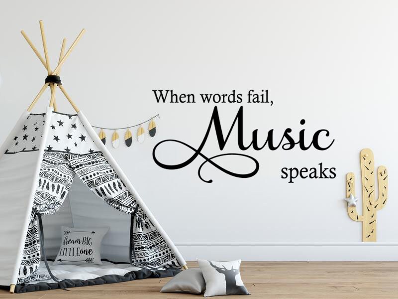 Wall Quote when Words Fail Music Speaks Wall Art - Etsy
