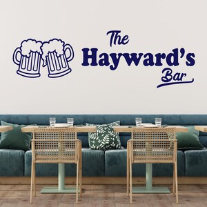 PERSONALISED Wall Sticker "the Bar" Sign Customised Pub Decal Decor ...