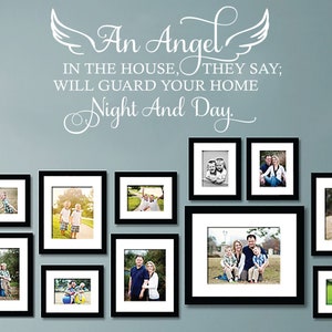 Wall Quote "an Angel in Your House..." Sticker Modern Transfer PVC ...