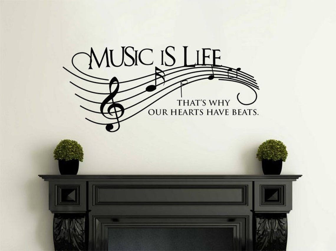Music is Life Wall Art Quote PVC Decal Wall Art Sticker - Etsy