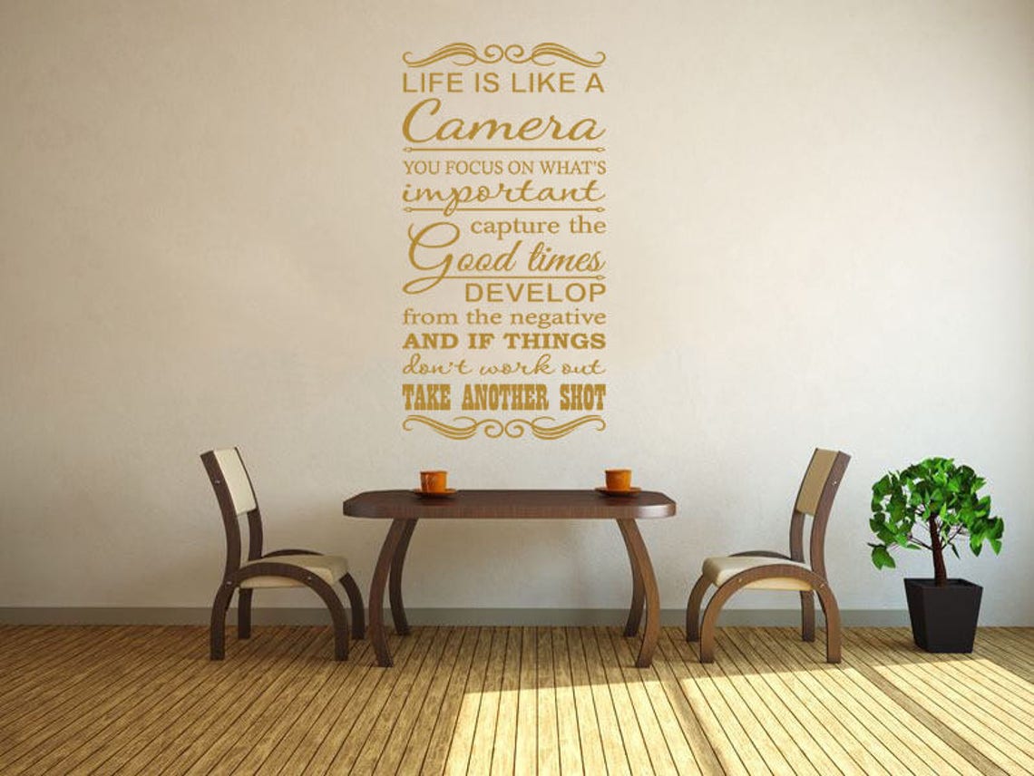 Inspiring Wall Quote life is a Camera.. Wall Art - Etsy