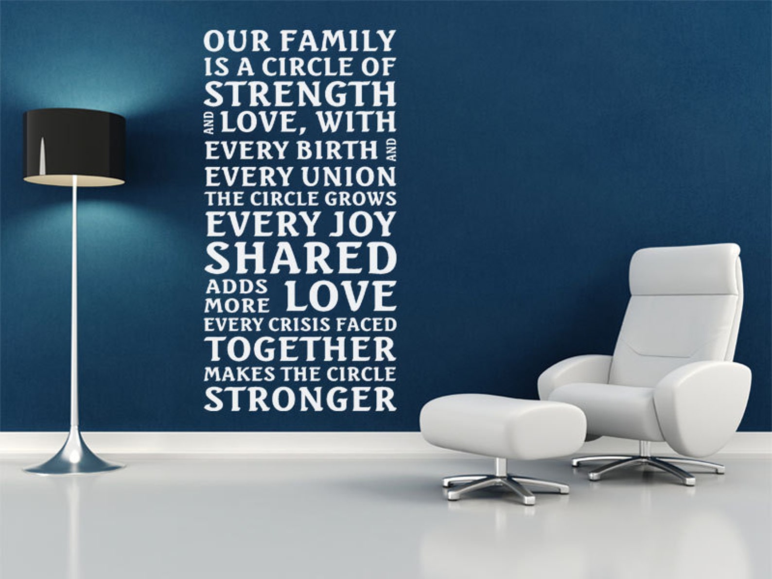 Family Wall Quote Our Family.. Wall Art Sticker Vinyl | Etsy