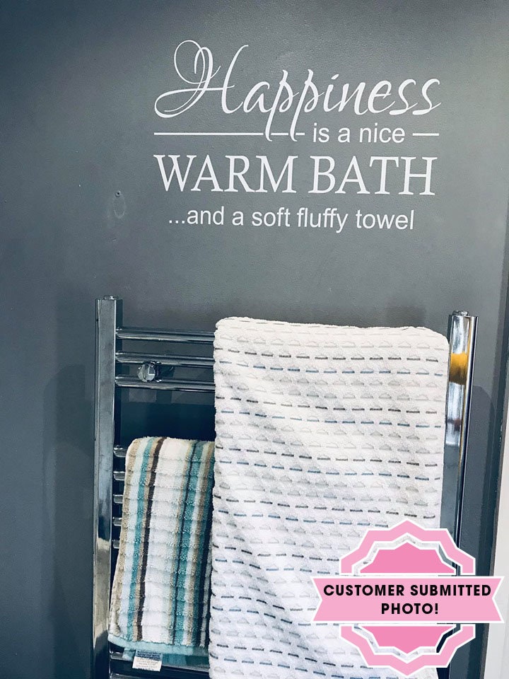 Bathroom Quote Happiness is ... Wall Art Sticker Modern | Etsy