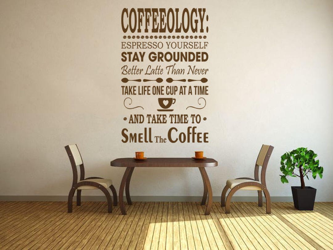 Kitchen Wall Quote " Coffeeology" Vinyl Wall Sticker, Modern Transfer ...