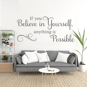 Wall Quote "...anything is Possible" Motivating Sticker Decal Decor ...