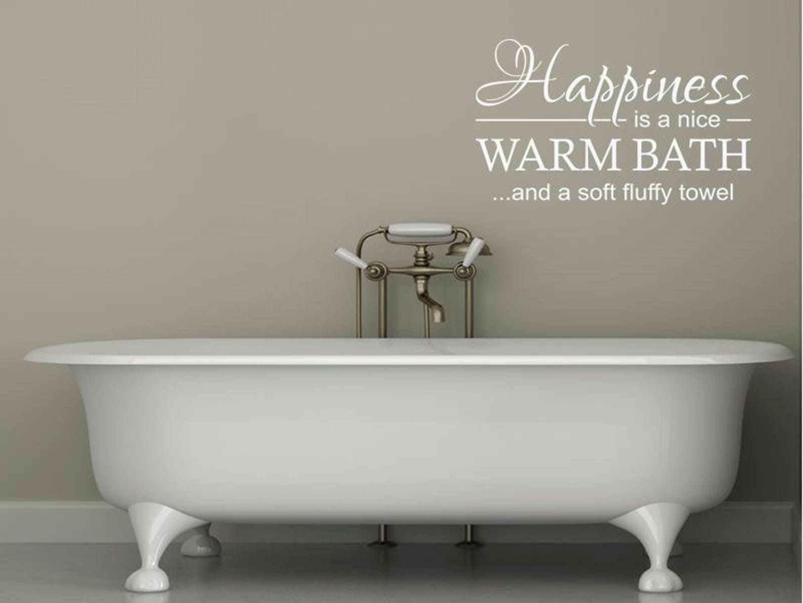 Bathroom Quote Happiness is ... Wall Art Sticker Modern | Etsy