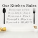 Kitchen Wall Quote, "our Kitchen Rules" Wall Art Sticker, Vinyl Decal ...
