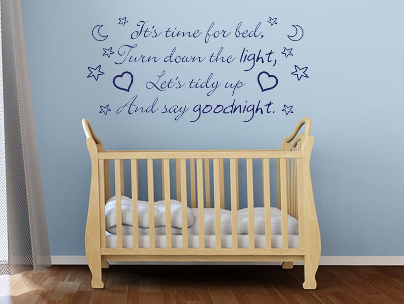 Nursery Wall Quote it's Time for Bed Turn Down the - Etsy