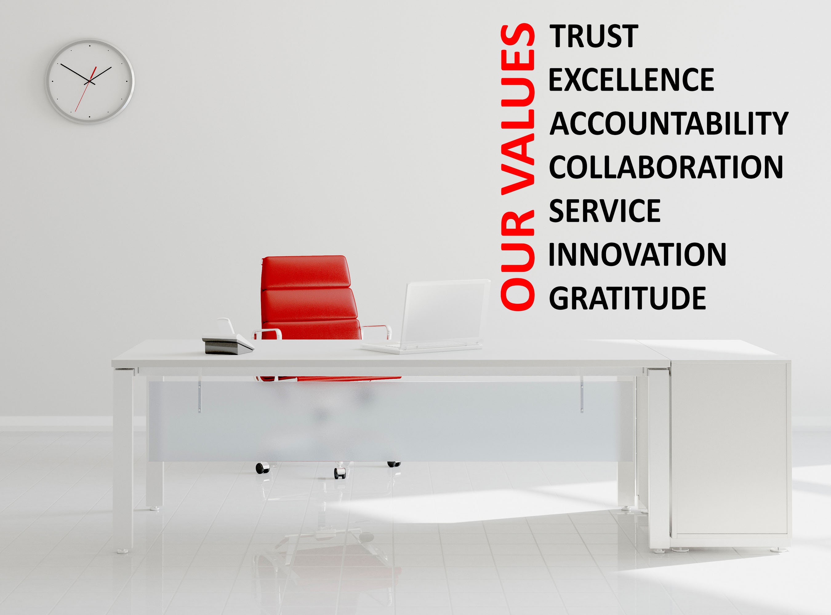 Wall Quote our Values Sticker Decal Decor Transfer - Etsy