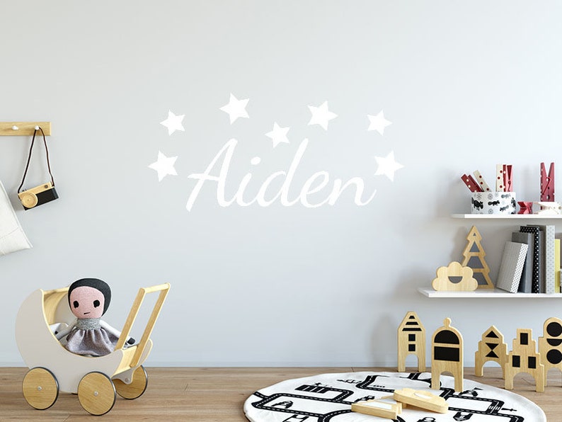 PERSONALISED Name With Stars Wall Art Sticker Vinyl Decal - Etsy