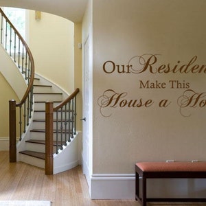 Our Residents Wall Art Quote, Wall Art Sticker, PVC Transfer, Modern ...