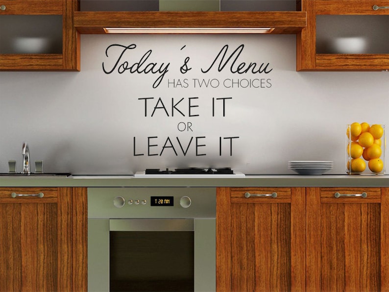Kitchen Wall Art Quote Today's Menu Has Two | Etsy