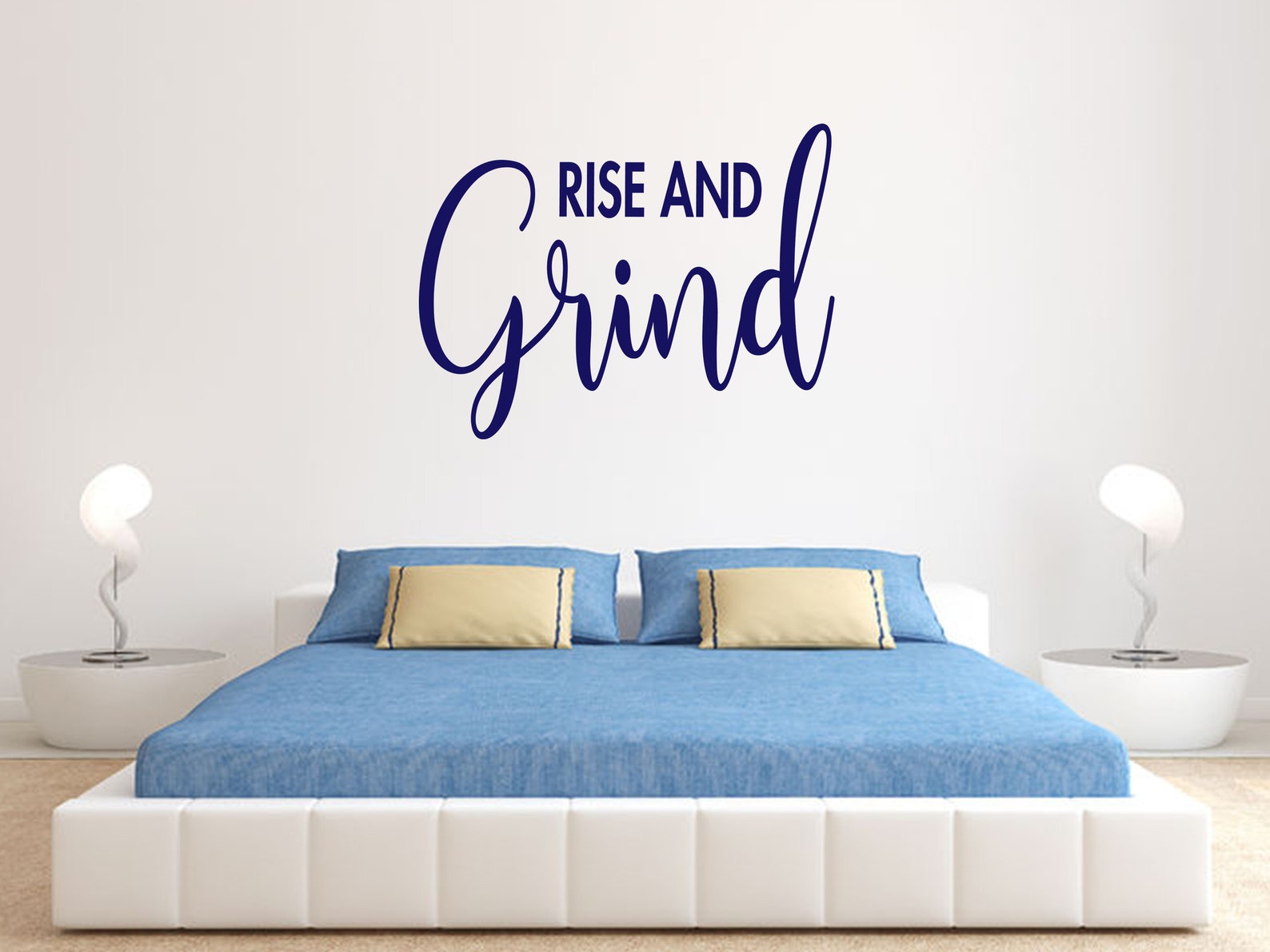 Rise and Grind, Wall Art Sticker, Modern Transfer, PVC Decal - Etsy