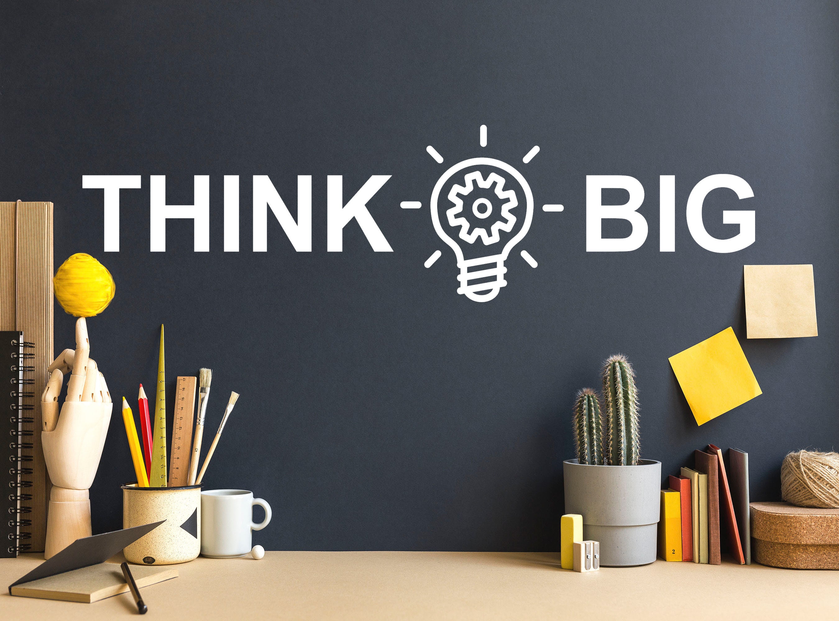 Wall Quote "think Big" Sticker Modern Transfer PVC Office Work Decal Decoration - Etsy