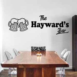 PERSONALISED Wall Sticker "the Bar" Sign Customised Pub Decal Decor ...