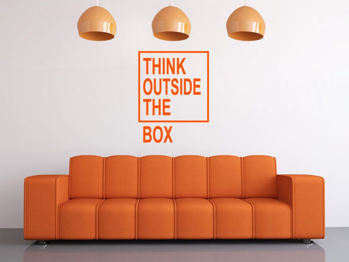 Think Outside the Box... Wall Art Sticker Vinyl Decal Modern - Etsy