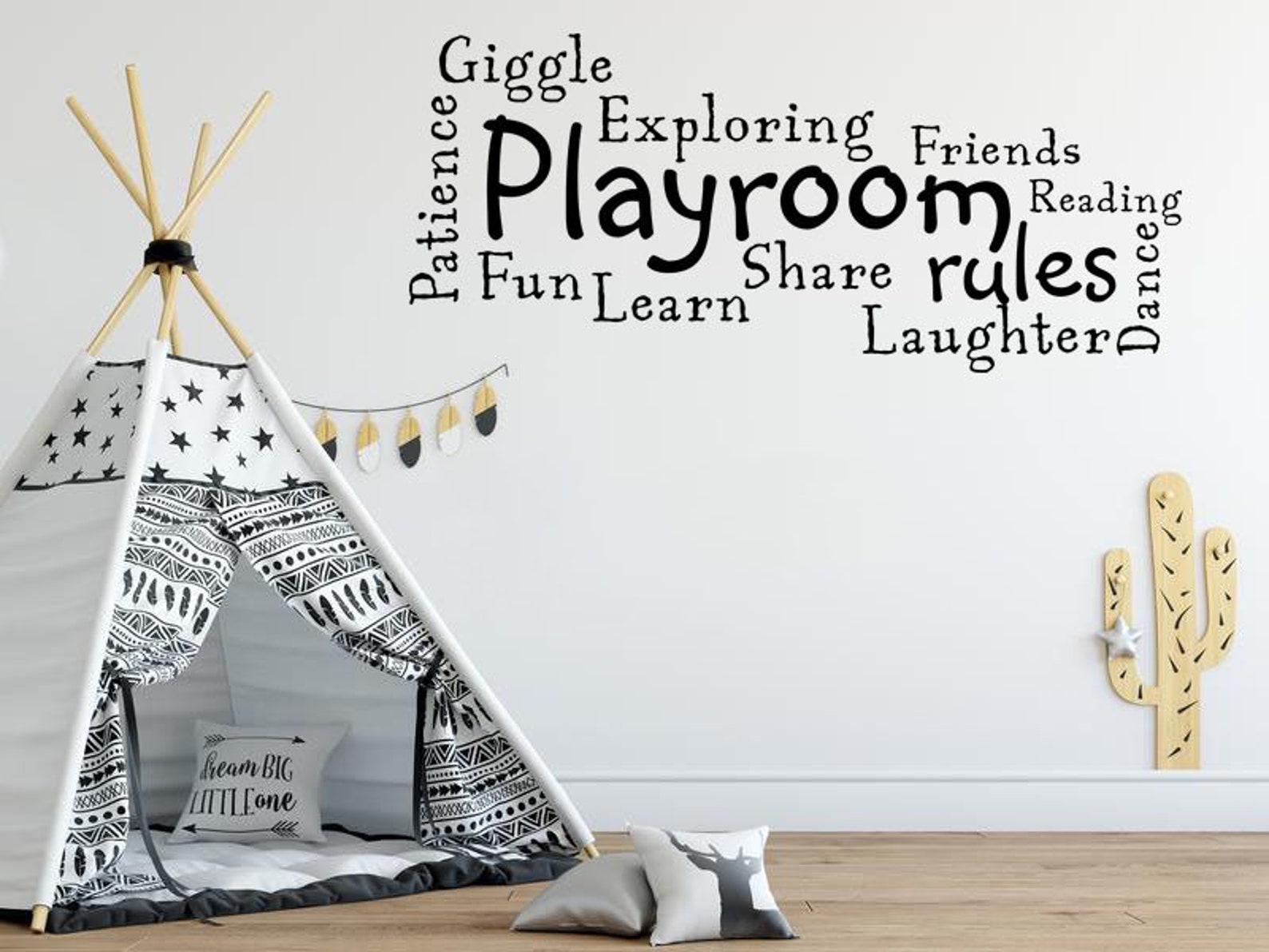 Playroom Rules Wall Art Quote, Decal, Modern Transfer - Etsy