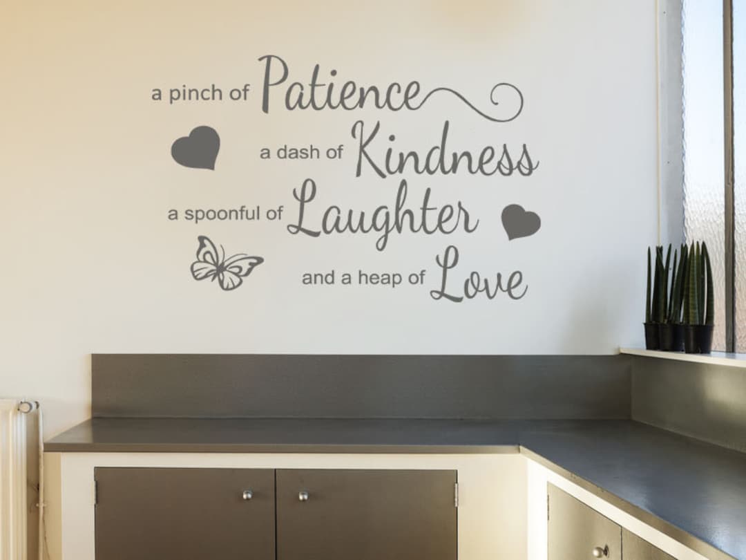 Kitchen Wall Quote " A Pinch of Patience.." Wall Art Sticker, Modern ...