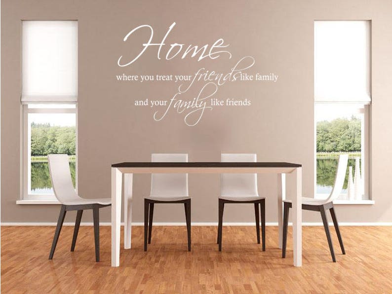 Home, Friends and Family Wall Art Quote, Vinyl Transfer Sticker Decal ...