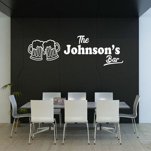 PERSONALISED Wall Sticker "the Bar" Sign Customised Pub Decal Decor ...