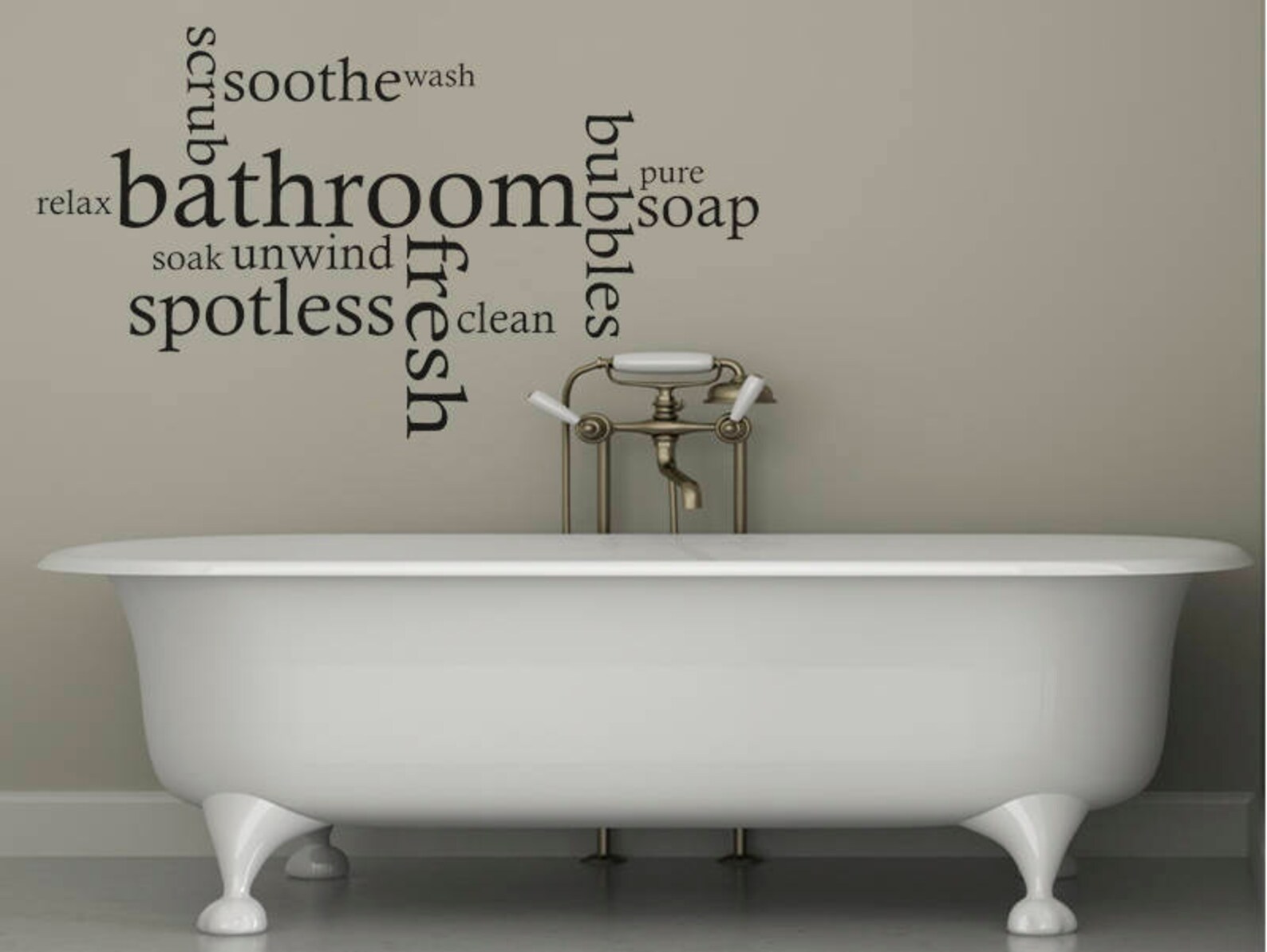 Bathroom Wall Quote Word Cloud Wall Art Sticker Decal - Etsy