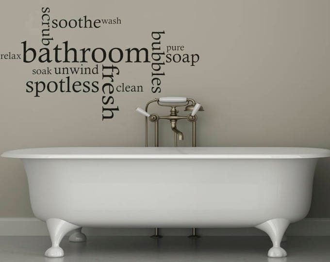 Bathroom Wall Quote Word Cloud Wall Art Sticker Vinyl - Etsy