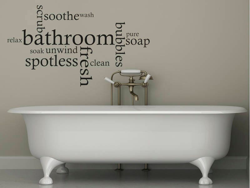 Bathroom Wall Quote Word Cloud Wall Art Sticker Decal - Etsy