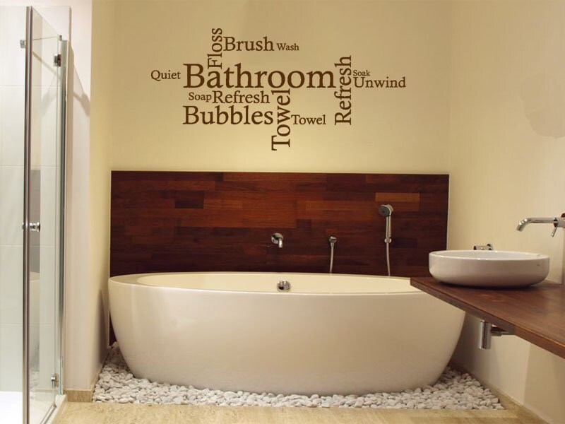 Bathroom Wall Quote Word Cloud Wall Art Sticker Vinyl | Etsy