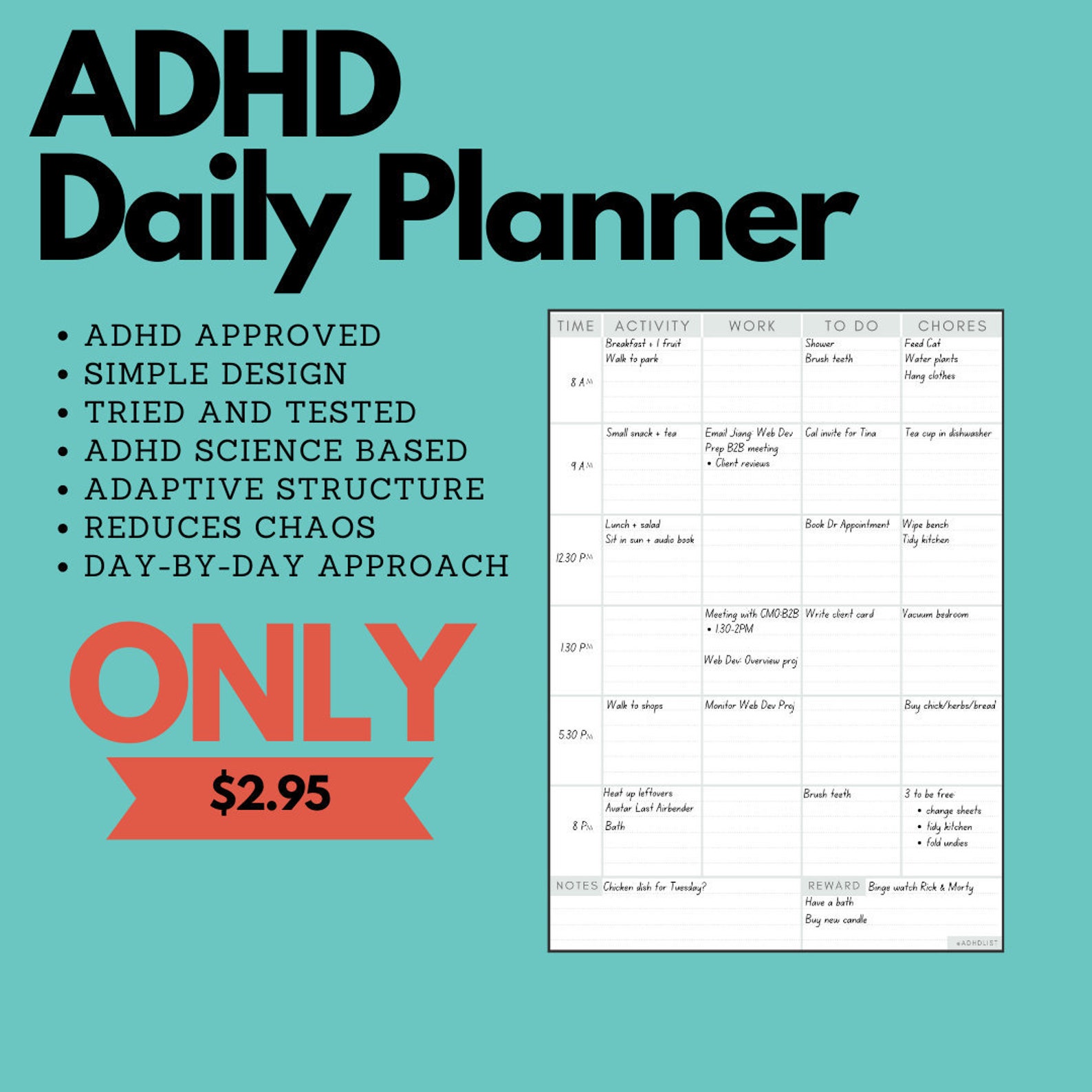 Free Printable Adhd Daily Planner Template