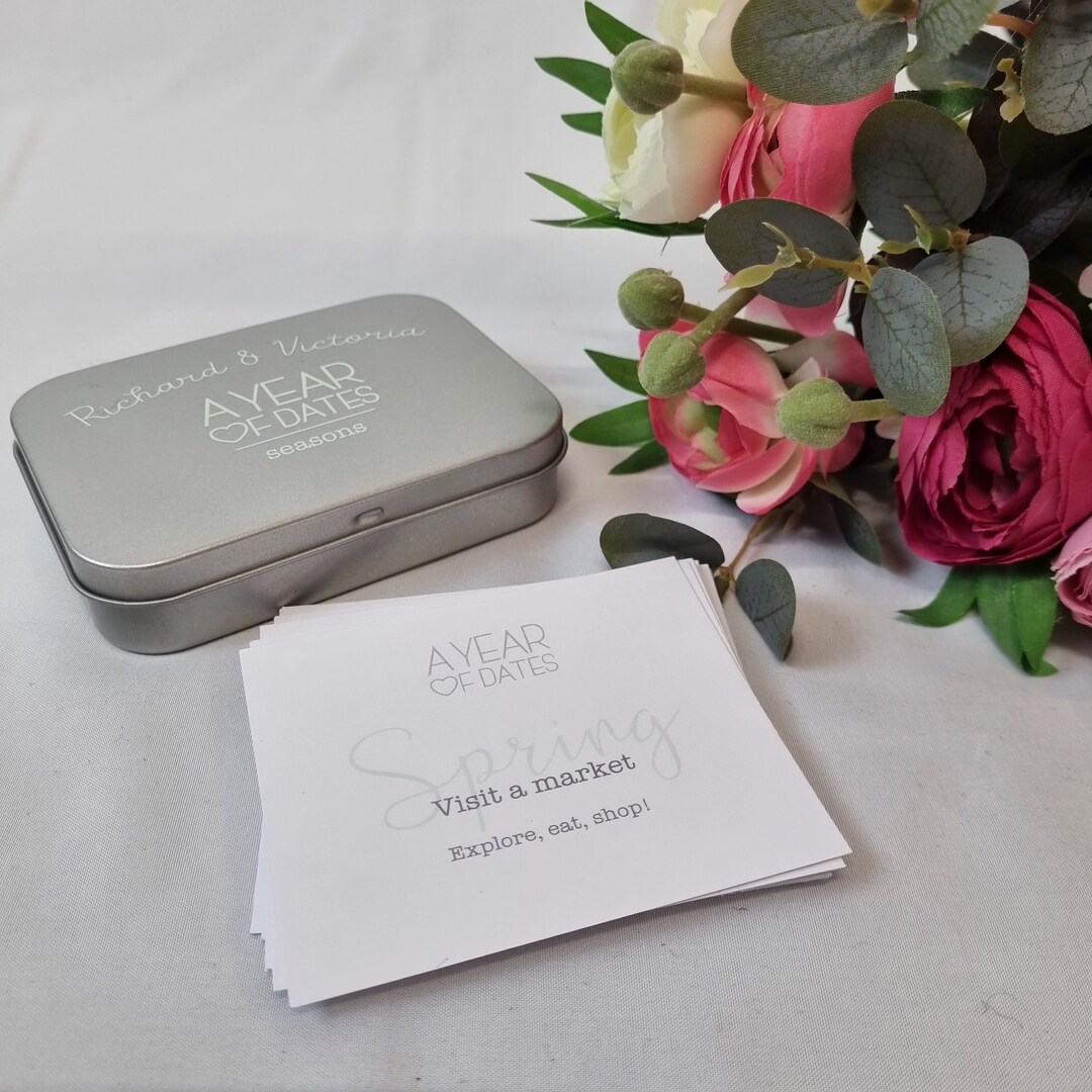 A Year of Dates: Seasons Edition - Personalised Date Cards, Perfect Tin ...