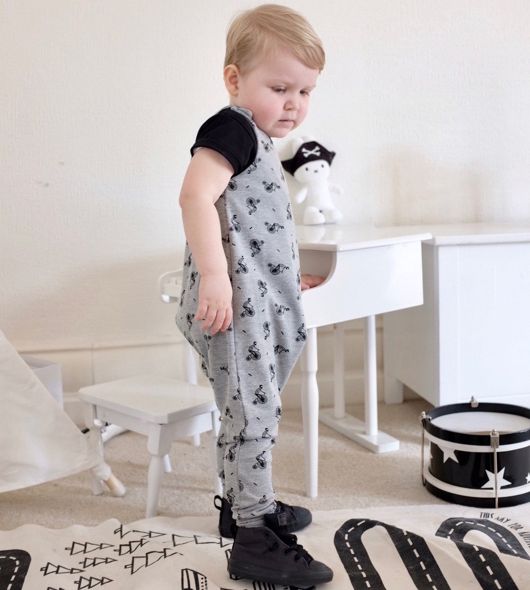 Grey Bicycle Romper - Etsy