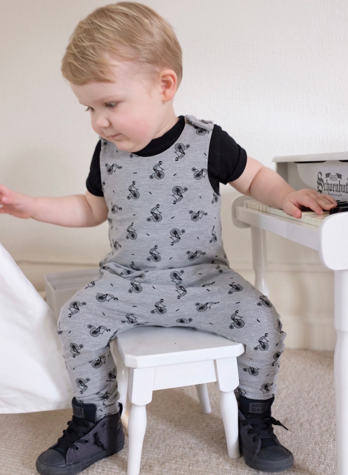 Grey Bicycle Romper - Etsy
