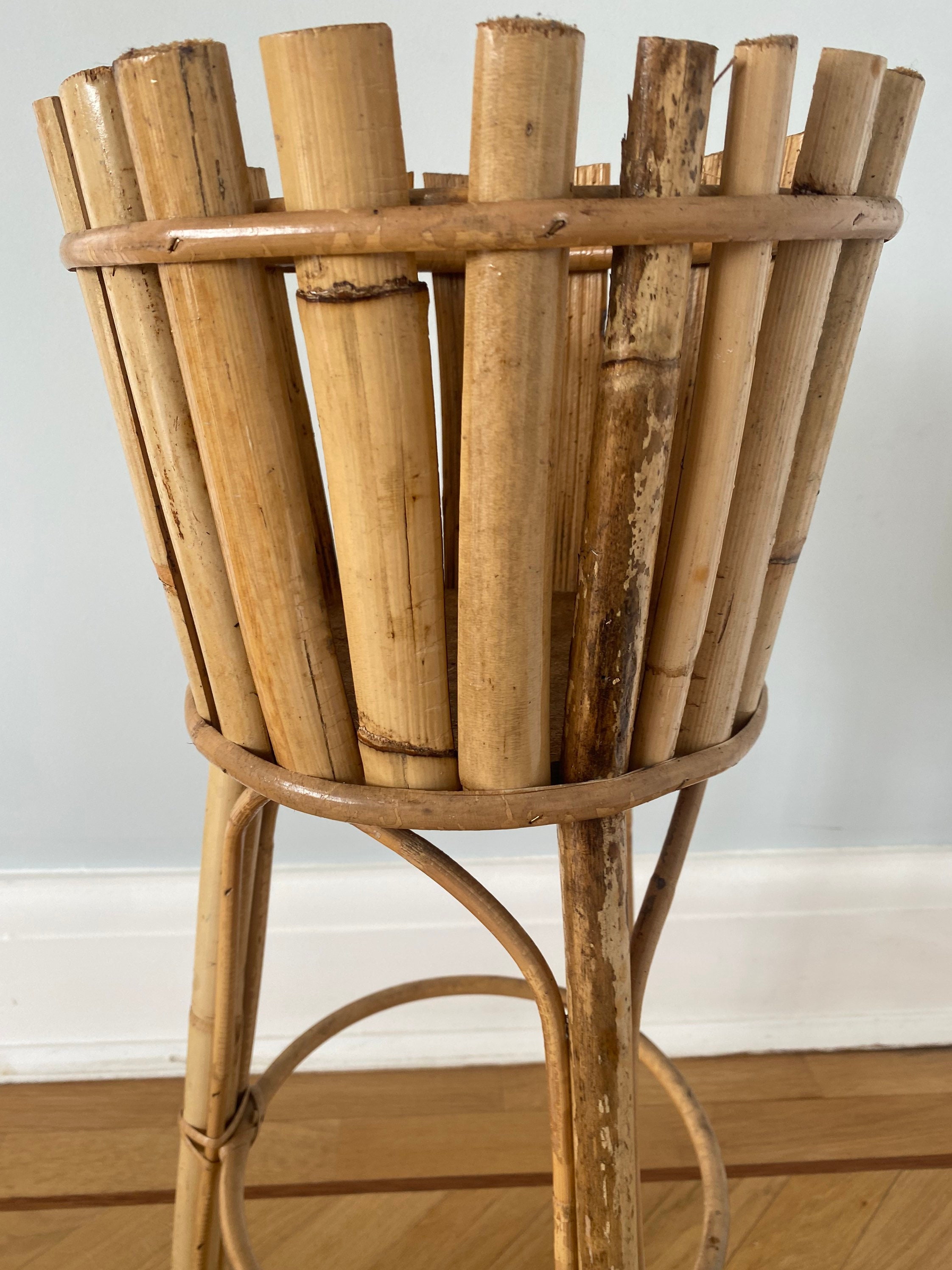 1970s Bamboo Plant Stand Vintage Boho Mid Century Planter - Etsy