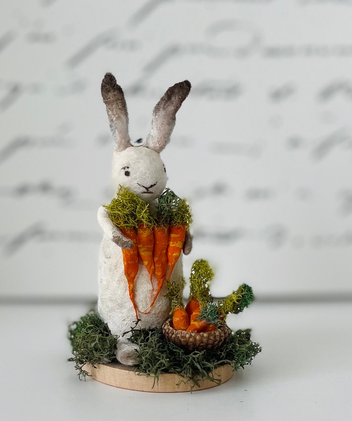 Bunny With Carrot Harvest in Spun Cotton - Etsy