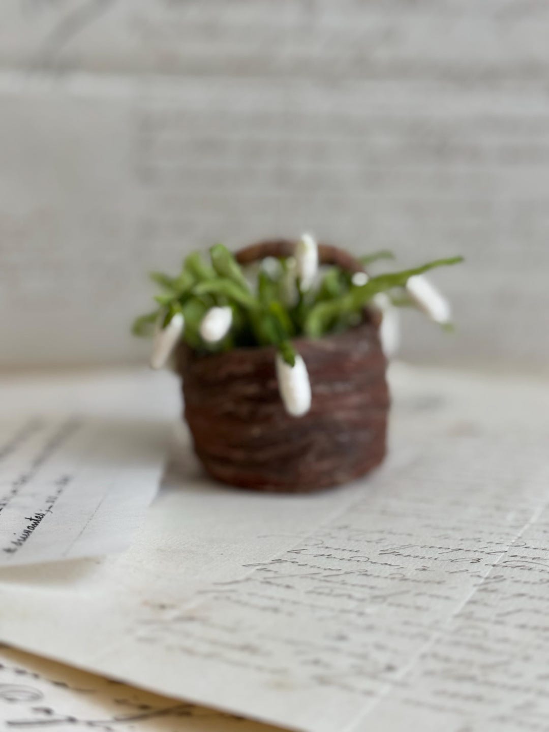 Spun Cotton Snowdrop Basket Decoration - Etsy