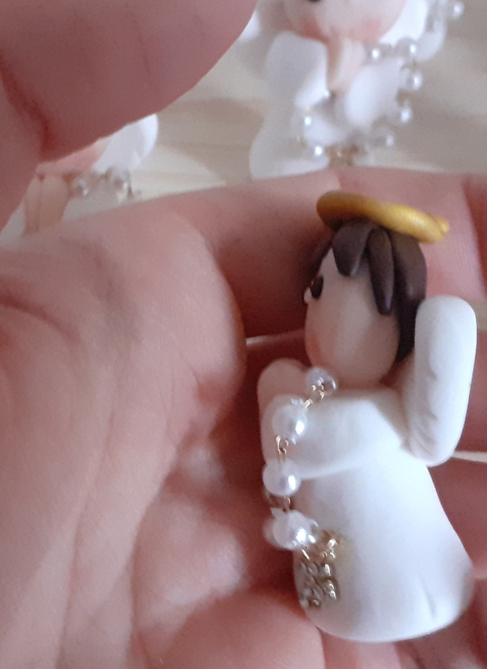 Angel With Rosary Favor, Baptism Favors, Baby Shower Favors, Baby ...