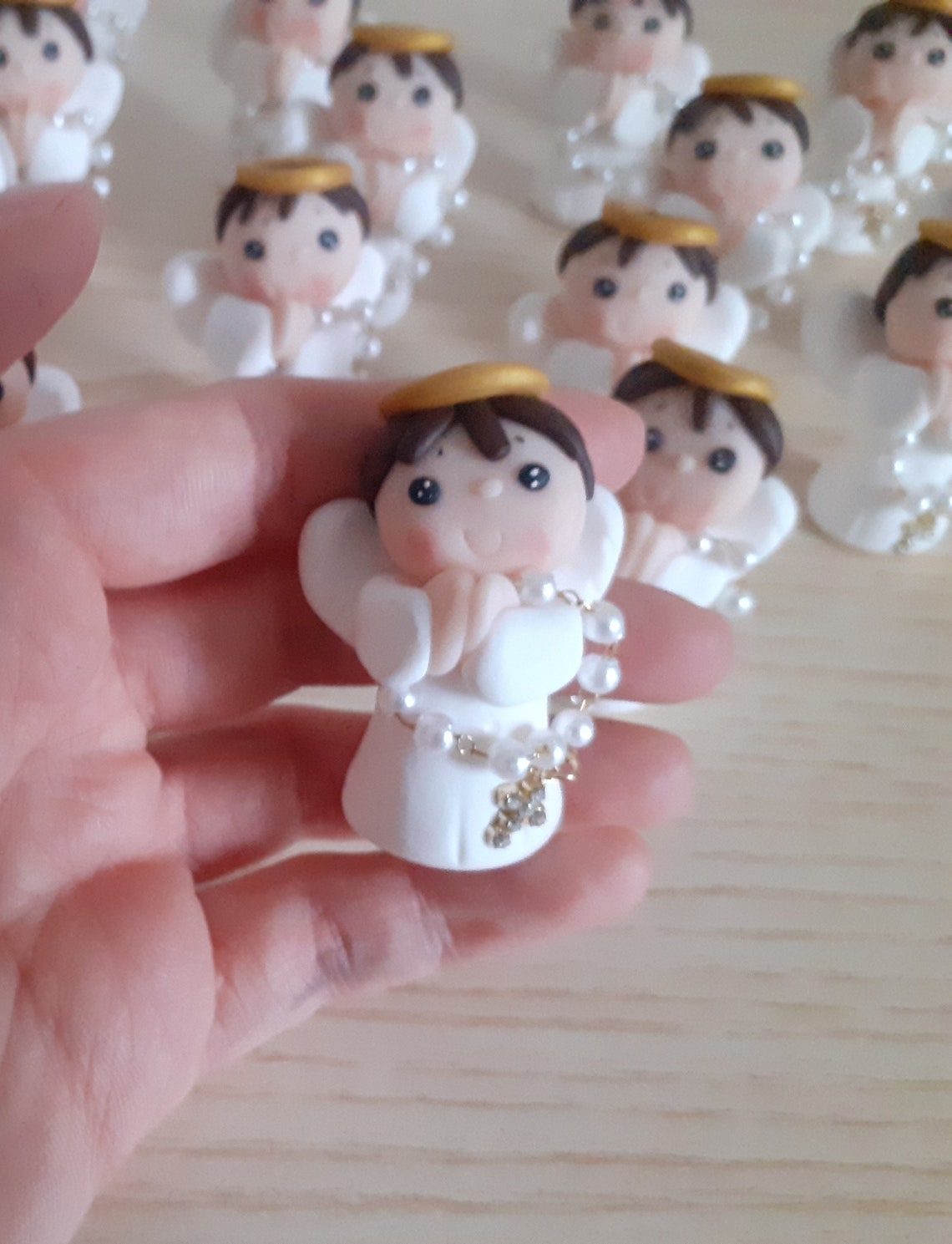 Angel With Rosary Favor, Baptism Favors, Baby Shower Favors, Baby ...