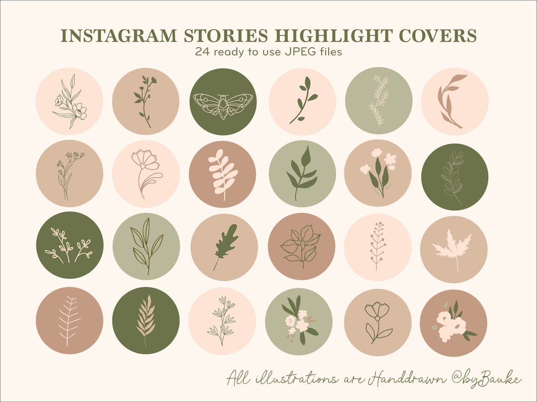 24 Botanical Instagram Highlight Covers - Botanical Insta Story Icons ...