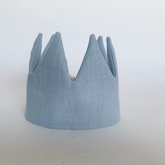 Light Blue Linen Crown kids Crown Birthday Crown Kroon | Etsy
