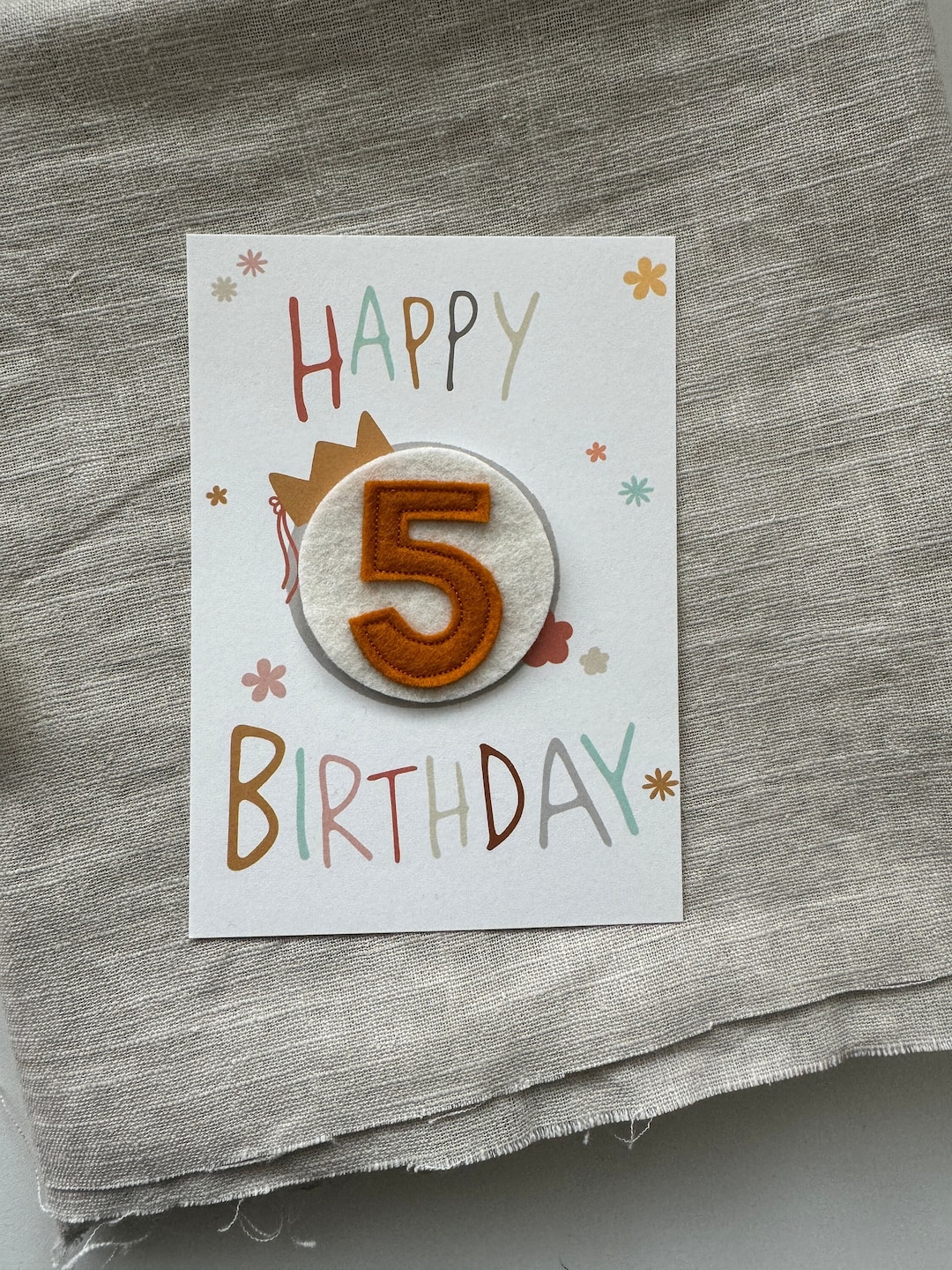 Number 5 Badge for Crowns - Wool Felt Badges - Birthday Badges - Custom ...