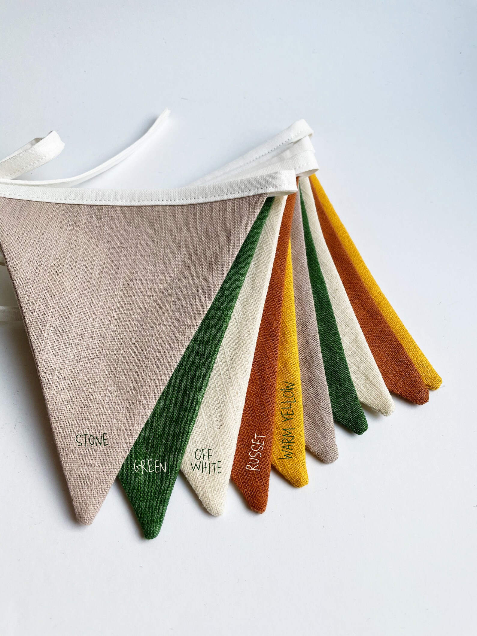 Custom Linen Bunting Flag Banner Pennants Fabric Flag Banner | Etsy