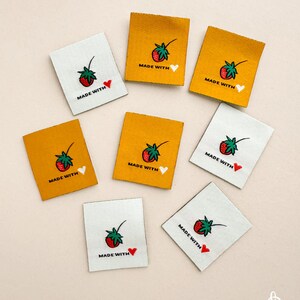 Minki Kim Made With Love Strawberry Woven Labels - Etsy