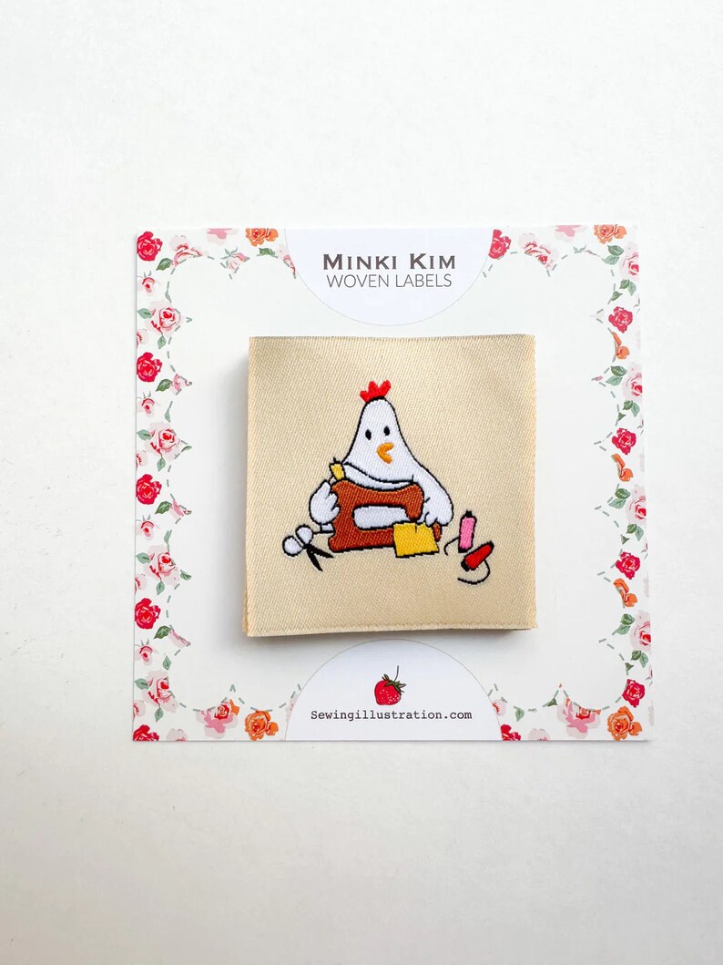 Minki Kim Sewing Chicken Woven Labels - Etsy