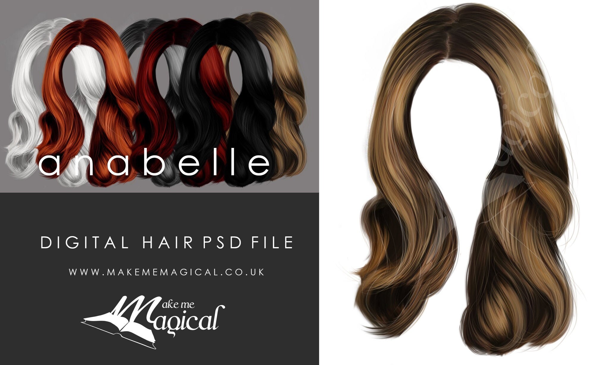 Digital Overlay Hair Overlay Anabelle Instant Painted | Etsy