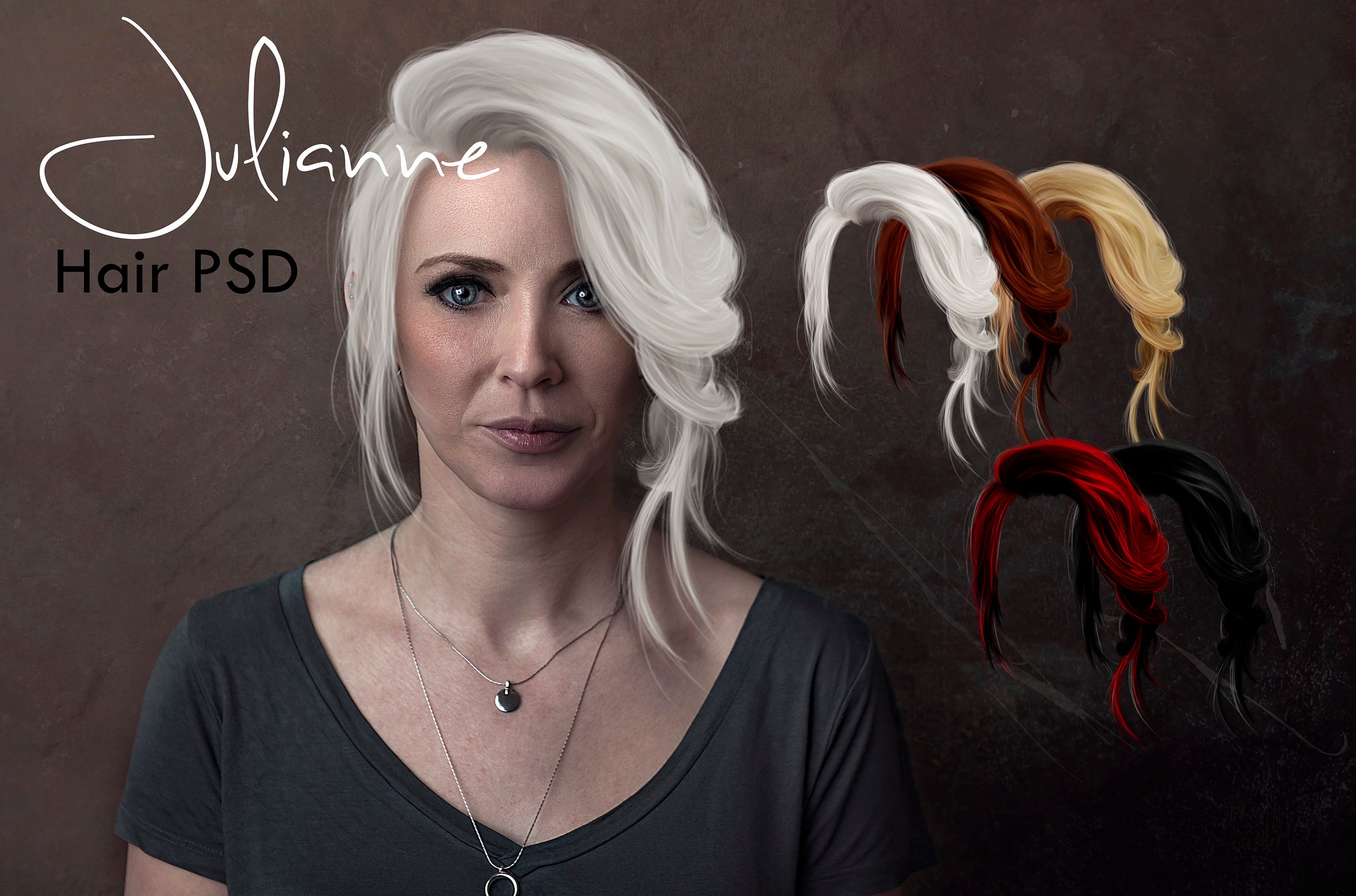 Digital Overlay, Hair Overlay, Julianne Instant Digital Hair Psd by ...