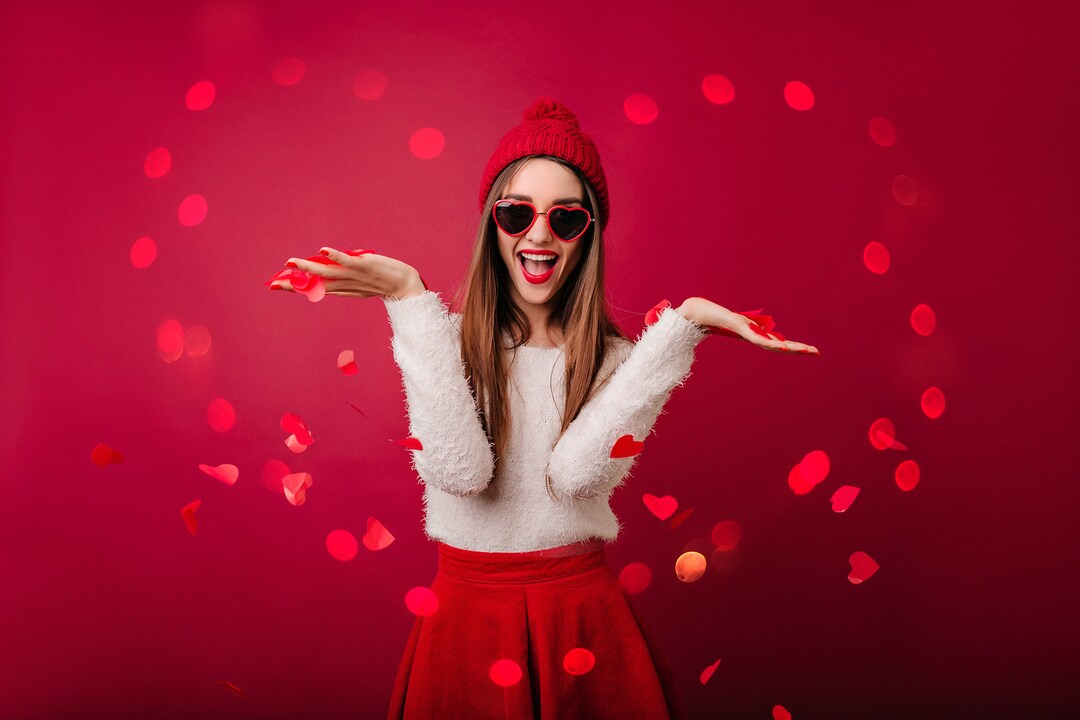 Valentines Red Heart Bokeh Lights for Photoshop. Red Bokeh Digital ...