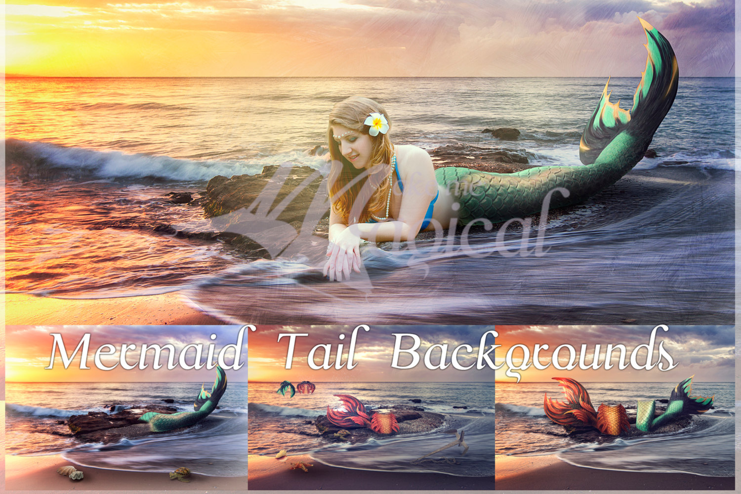 Mermaid Tails Background | Mermaid Background | Mermaid Backdrop ...